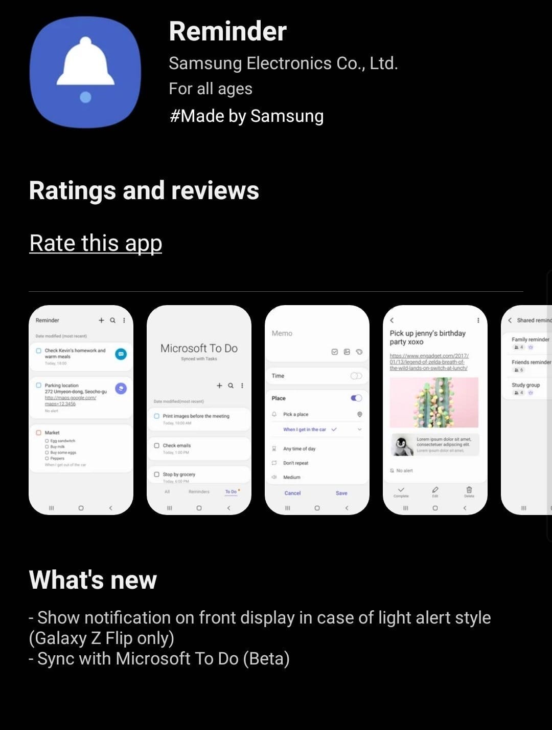 Samsung Reminders Artık Microsoft To-Do ile Senkronize Çalışıyor