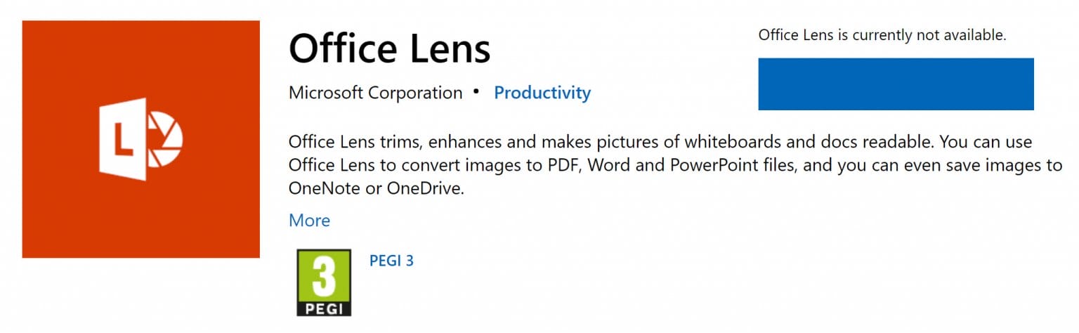 Office Lens, Microsoft Store'dan Kaldırıldı Office Lens, Microsoft Store'dan Kaldırıldı