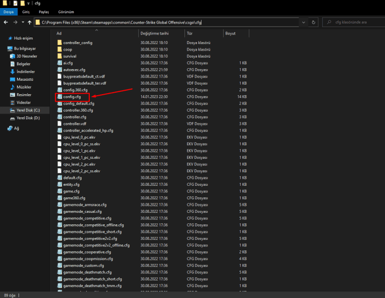CS:GO'da Config (Cfg) Dosyası Nereye Atılır?